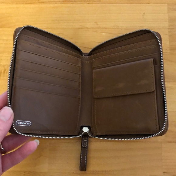 Coach | Bags | Coach Wallet Signature Fabric With Leather Inside | Poshmark